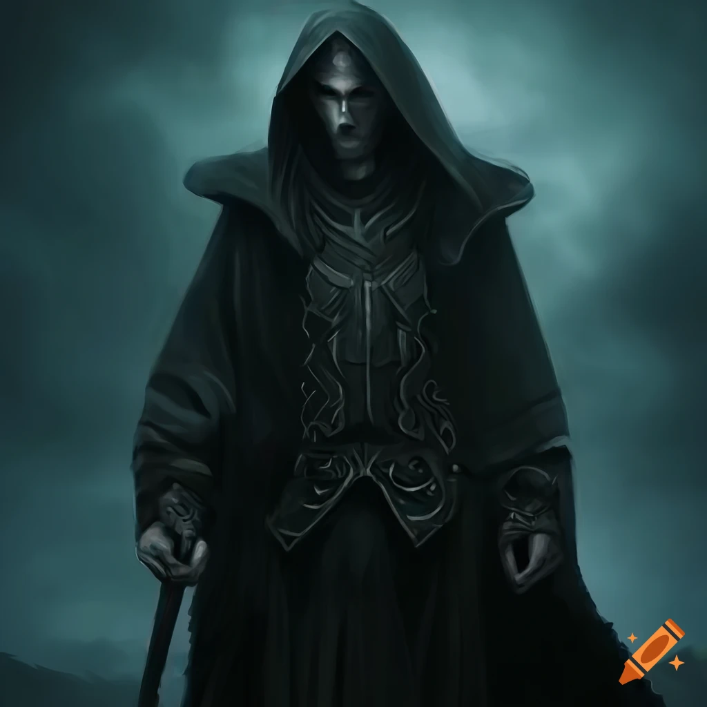 Medieval warlock in a dark mystic atmosphere on Craiyon