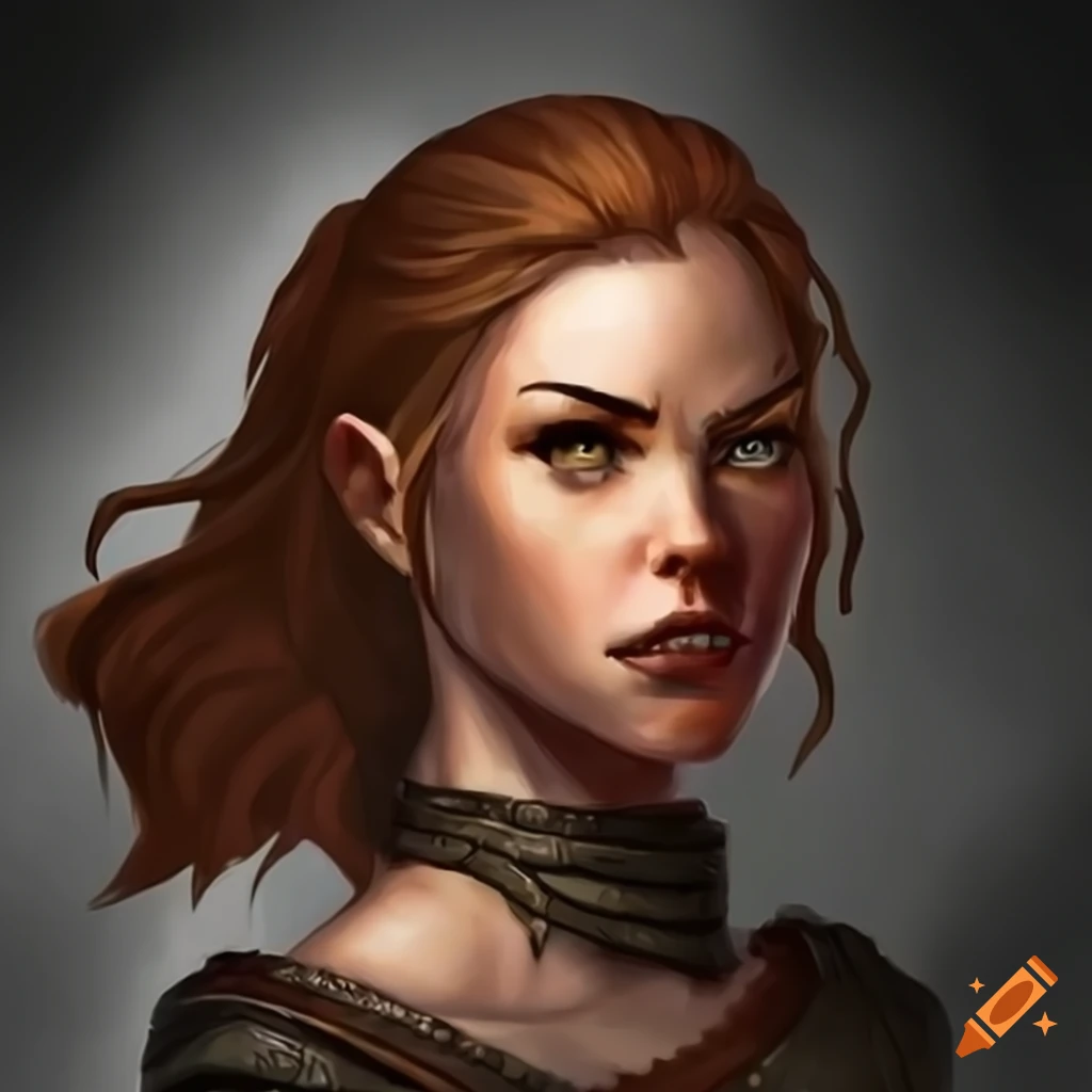 Strong human female Fighter avatar for Dungeons and Dragons game on Craiyon