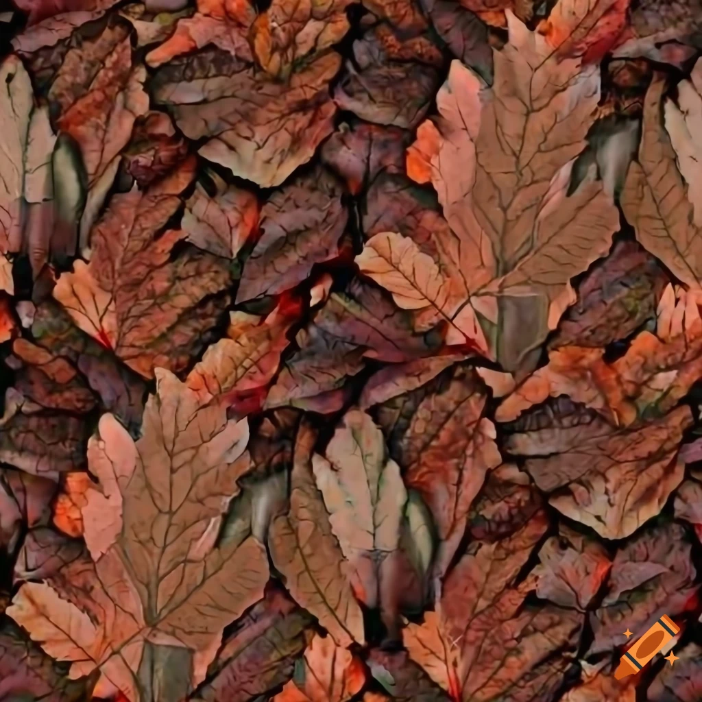 Thick fall foliage forest floor seamless texture for horror game on Craiyon