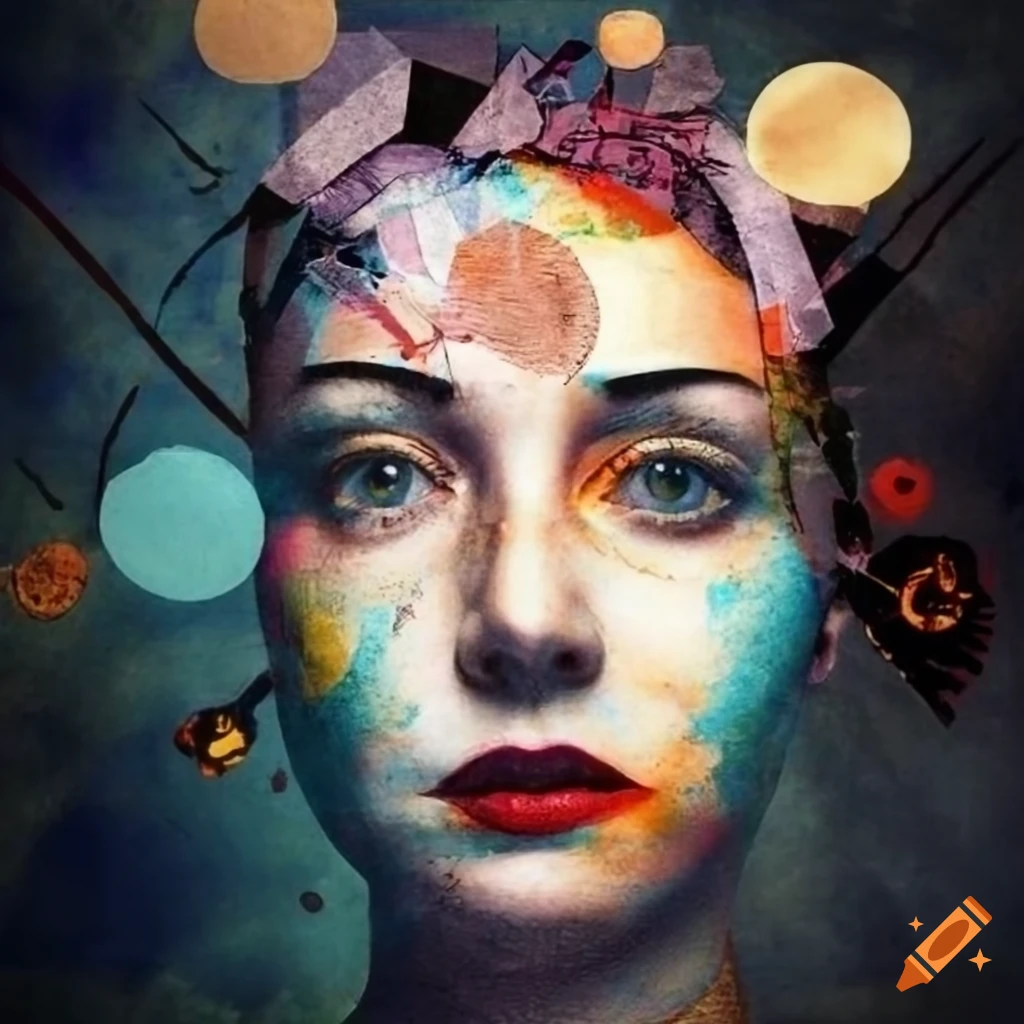 Collage using photorealistic images of women with dada and surrealist ...