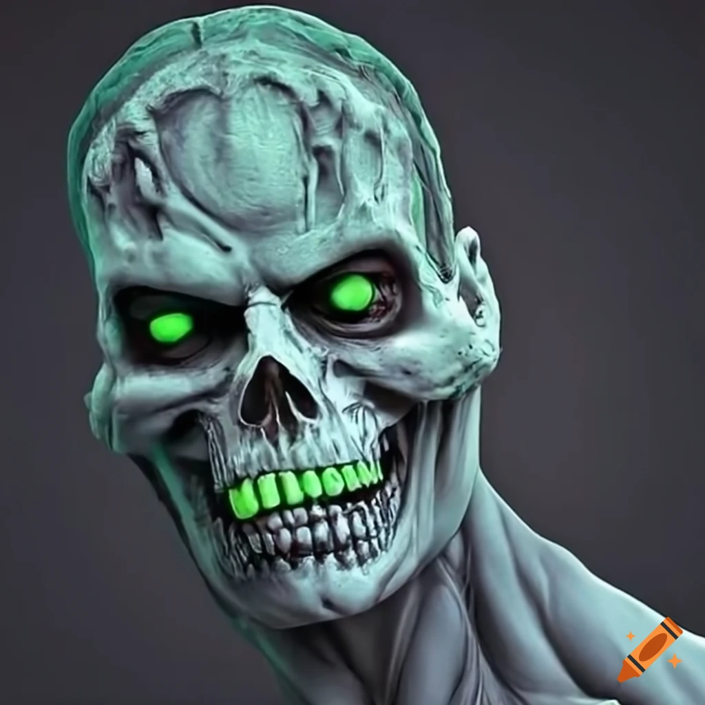 Angie Harmon wearing a scary skull mask flexing biceps into a ...