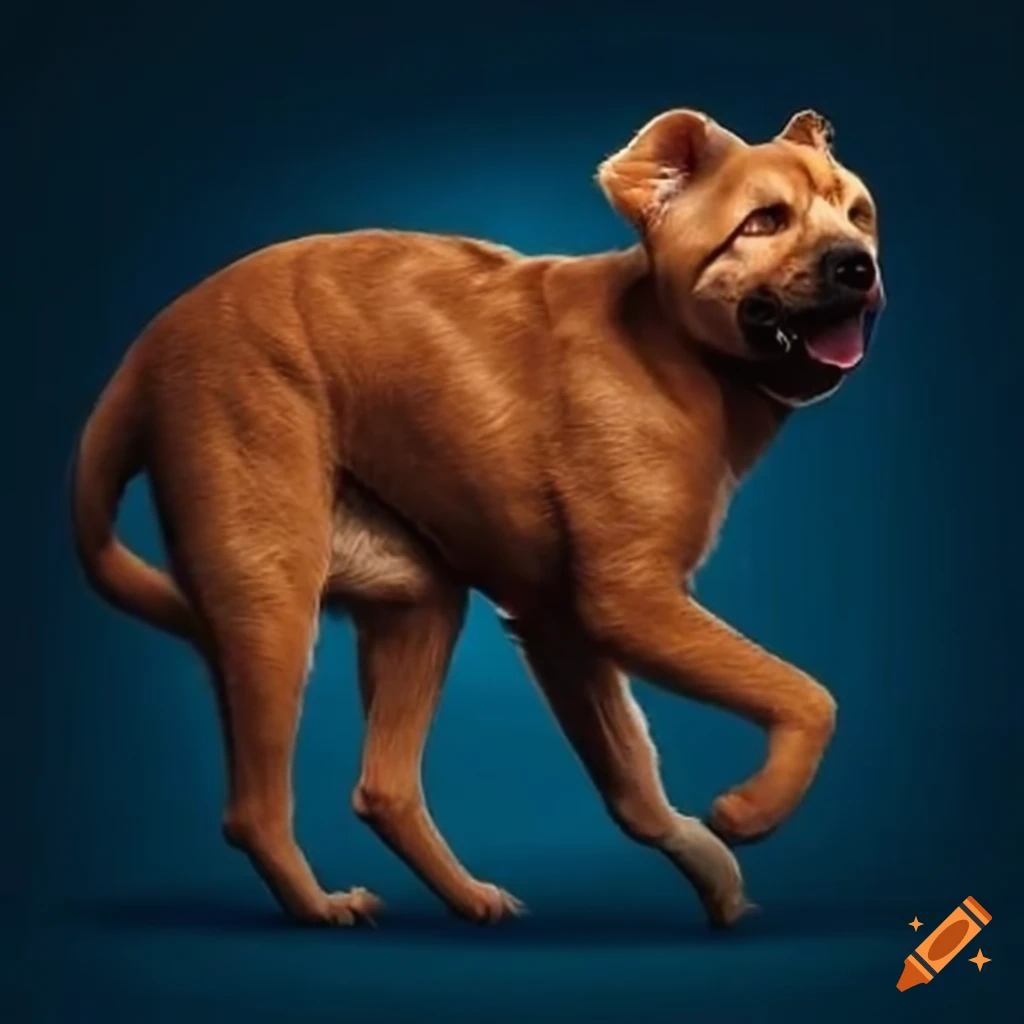 Uncertain pet taking wobbly steps with a puzzled expression on Craiyon