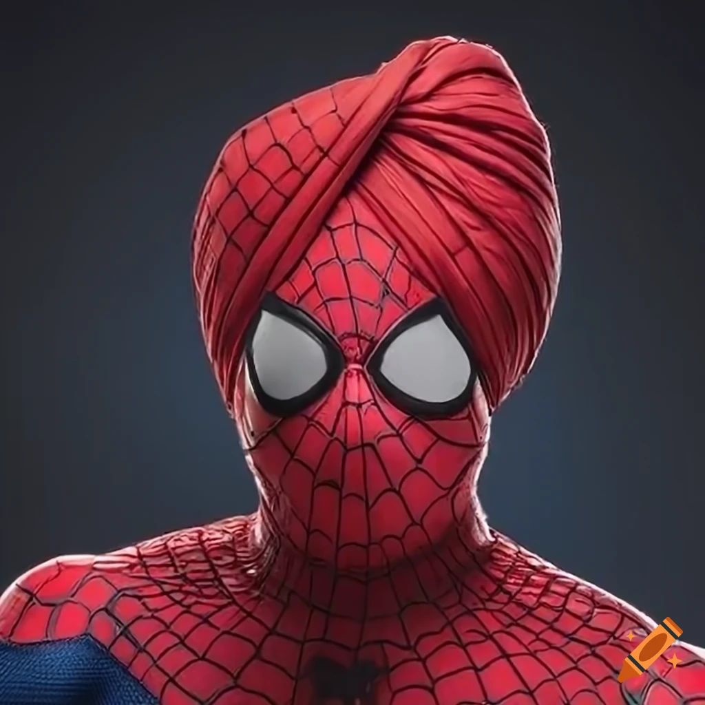 Spiderman with a sikh turban and mask in realistic 4k resolution on Craiyon