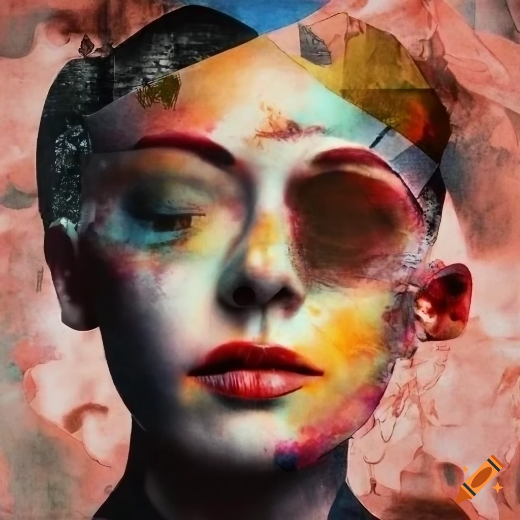 Hannah Hoch collage with photorealistic images of women and textured ...