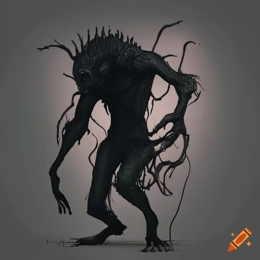 Sinister humanoid shadow creature on Craiyon