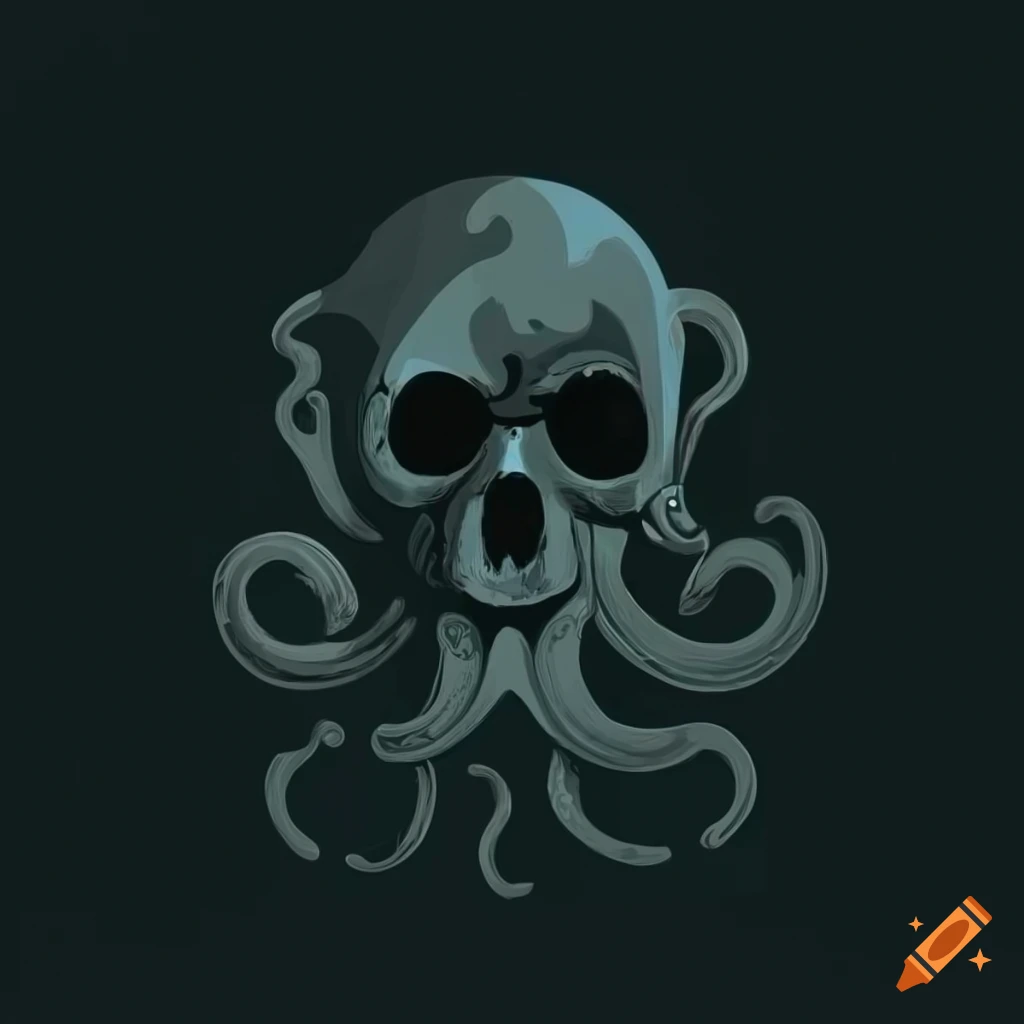 Dark and mysterious logo design featuring cryptic symbols, octopus, and ...