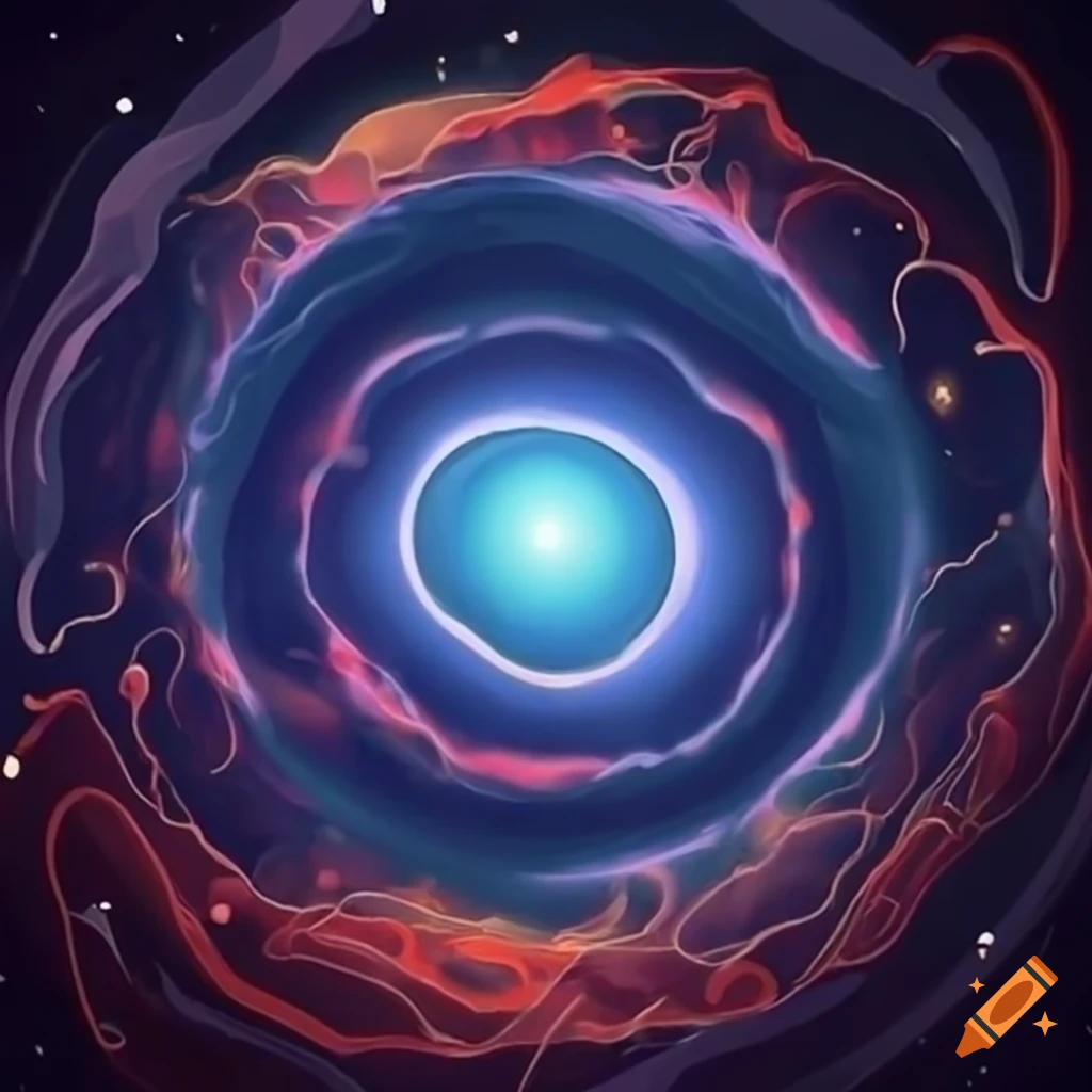 Illustration of subatomic particles in a chaotic dance within the ...