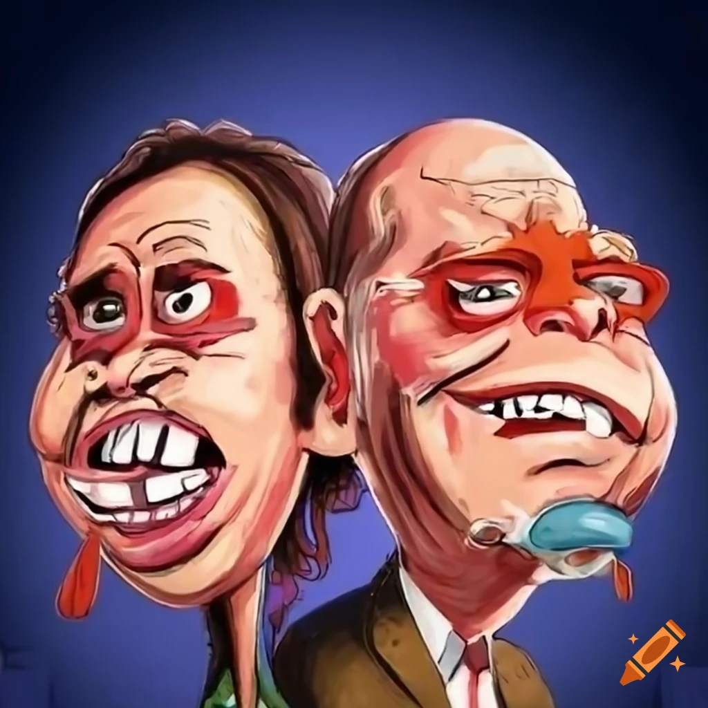 Political cartoon with senators kamala harris and tim walz in ren ...