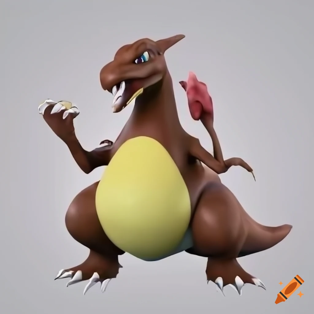Charizard character in unique costume in 3d rendering on Craiyon