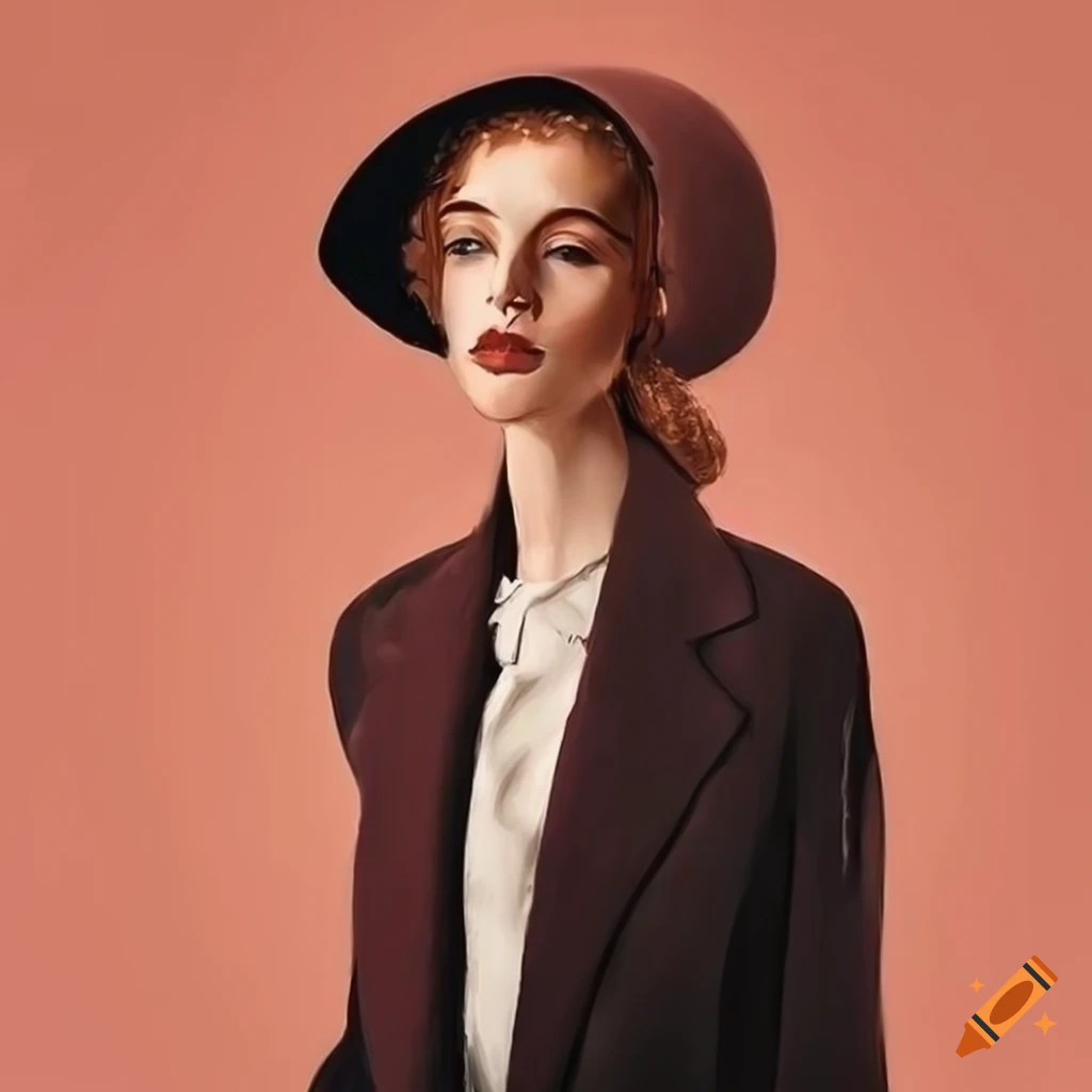 Portrait in modern english style clothing inspired by modigliani on Craiyon