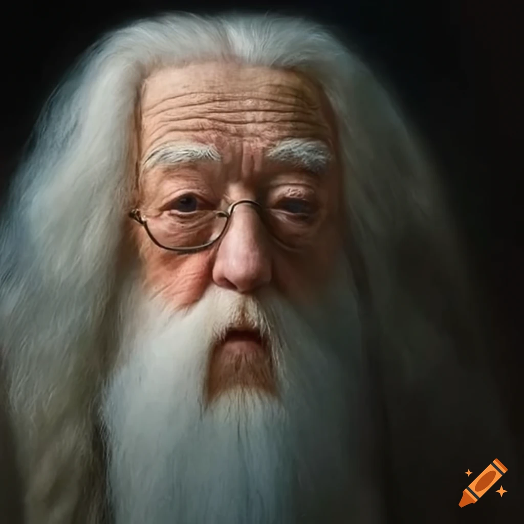 Portrait of albus dumbledore portrayed by richard harris on Craiyon