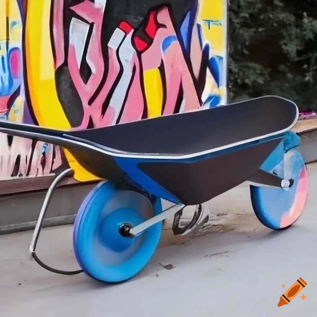 Custom wheelbarrow with colorful graffiti painting for urban skaters on ...