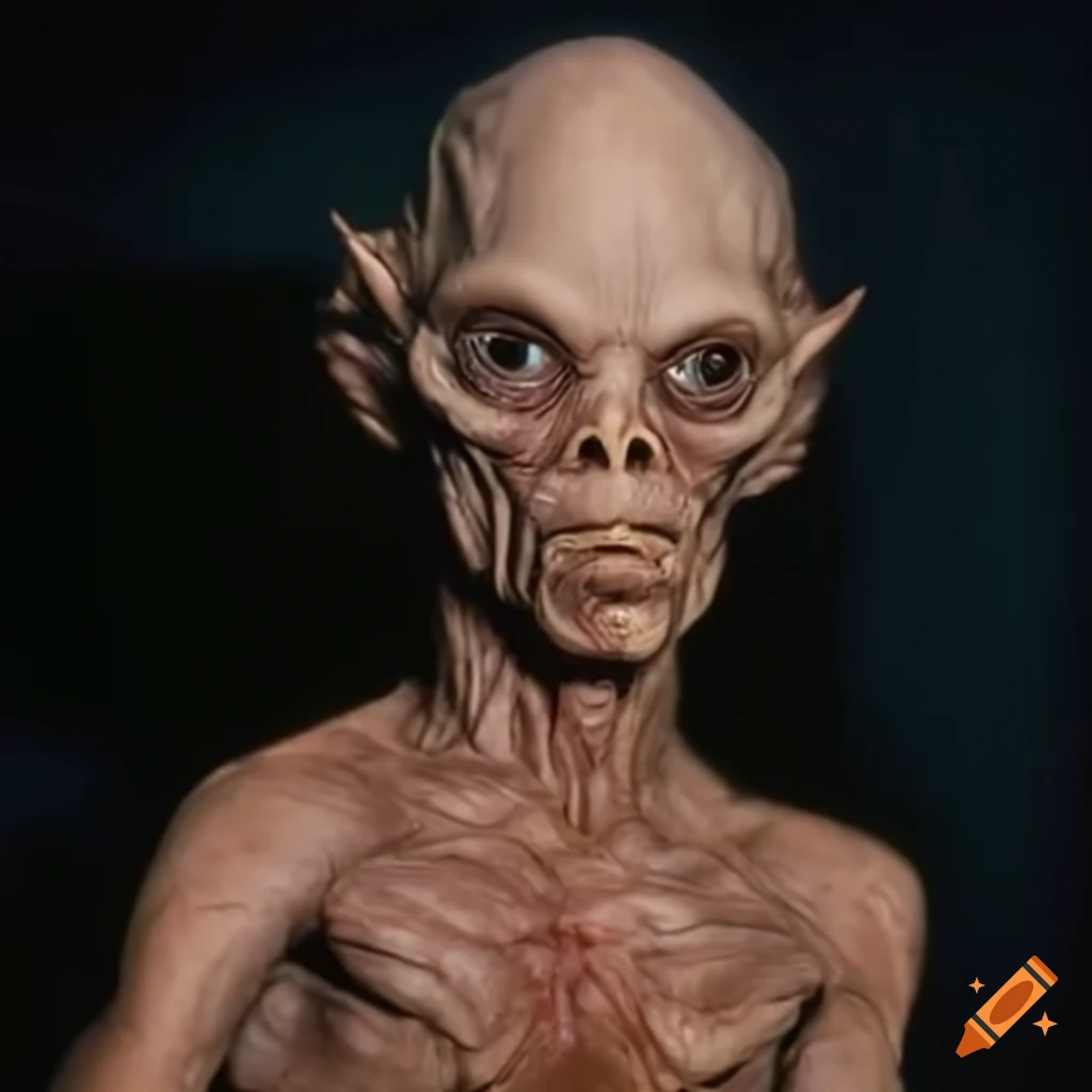 Sinister hairy alien from a 1980s sci-fi movie on Craiyon