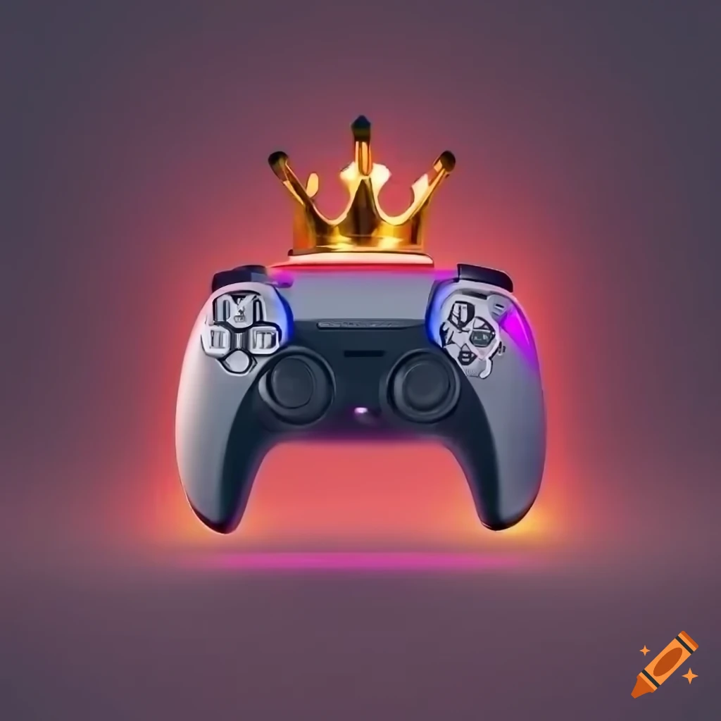 Playstation 5 controller intertwined with a crown, representing victory ...