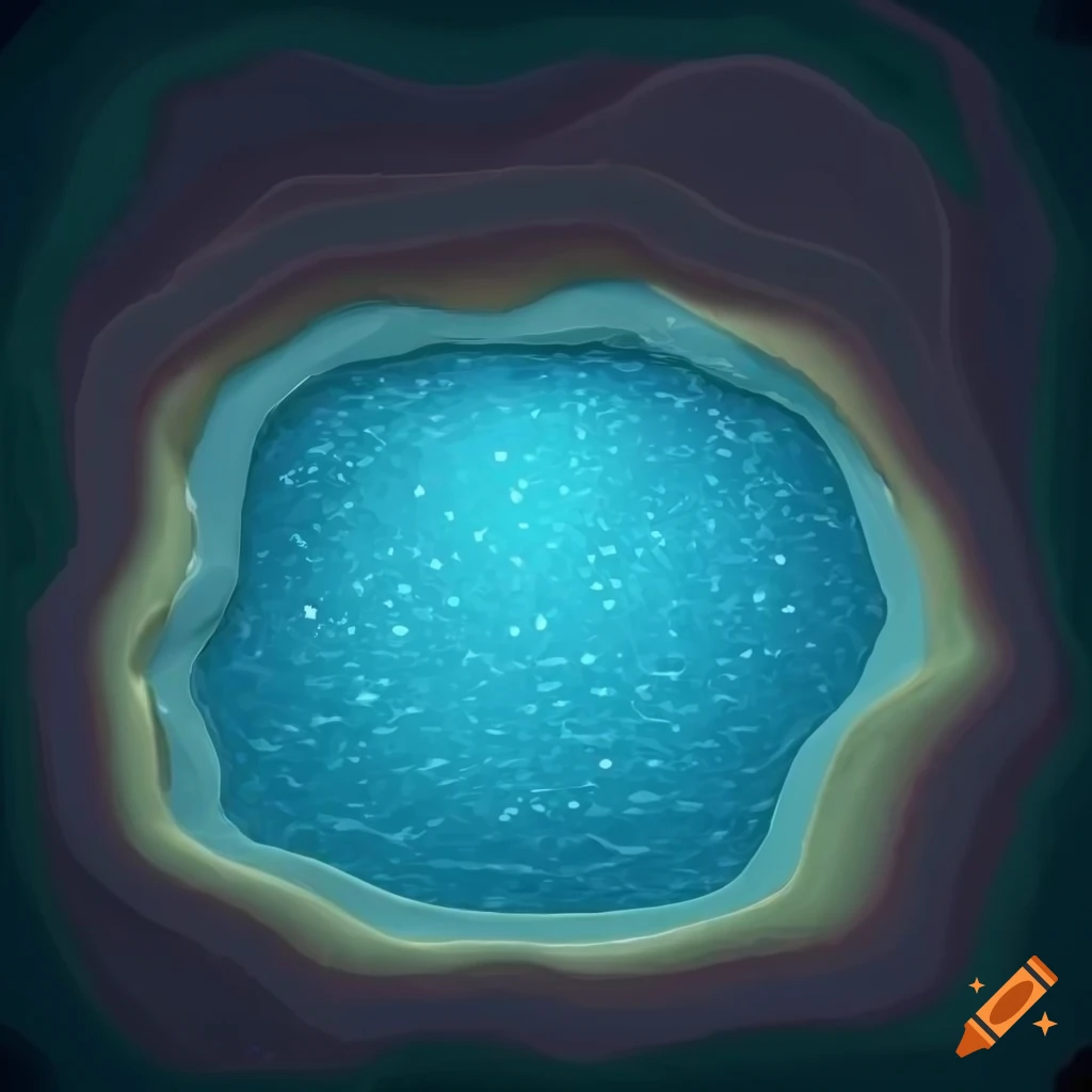 Sparkling shallow rock pool in video game style on Craiyon
