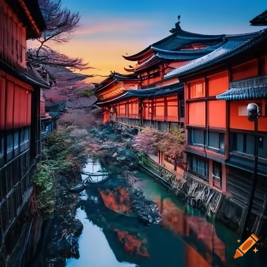 Kyoto scenery captured with a Sony Full Frame Camera System and FE PZ Lens on Craiyon