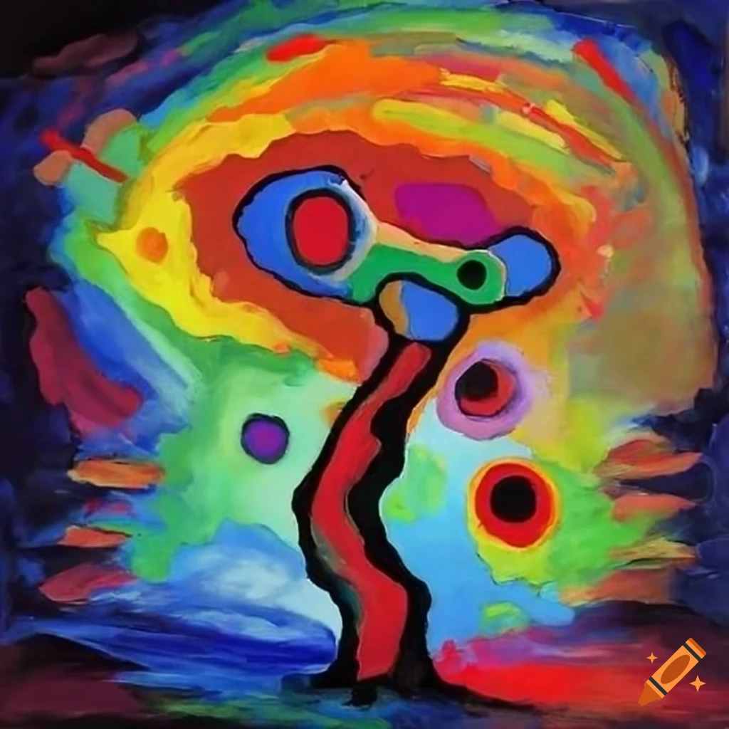 Vibrant painting of a tree falling in a storm by Kandinsky and Karel ...