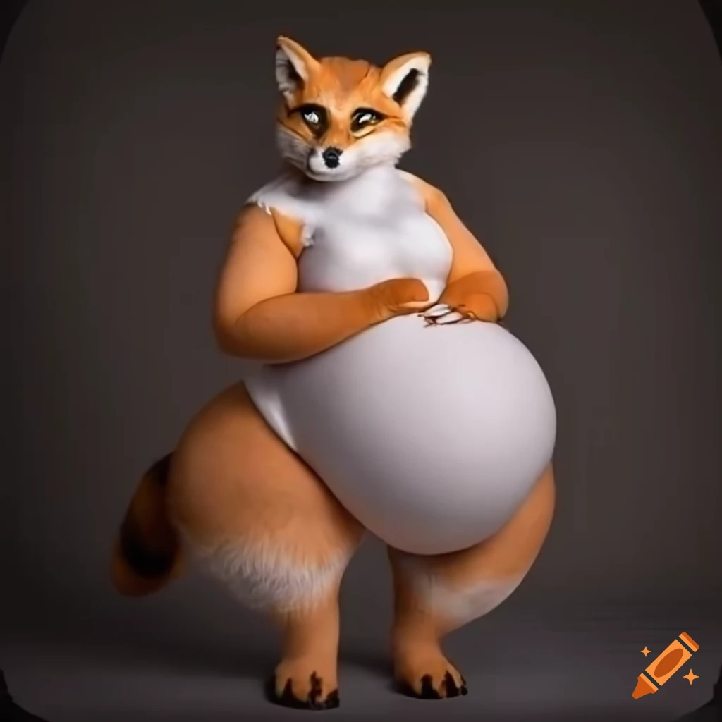 Anthro fox with voluptuous plus size physique on Craiyon