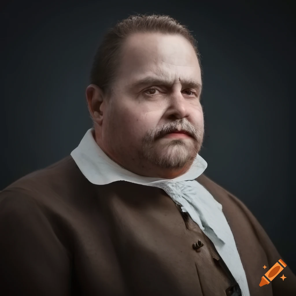 Portrait of a plus size aristocratic man resembling King Gustavus ...