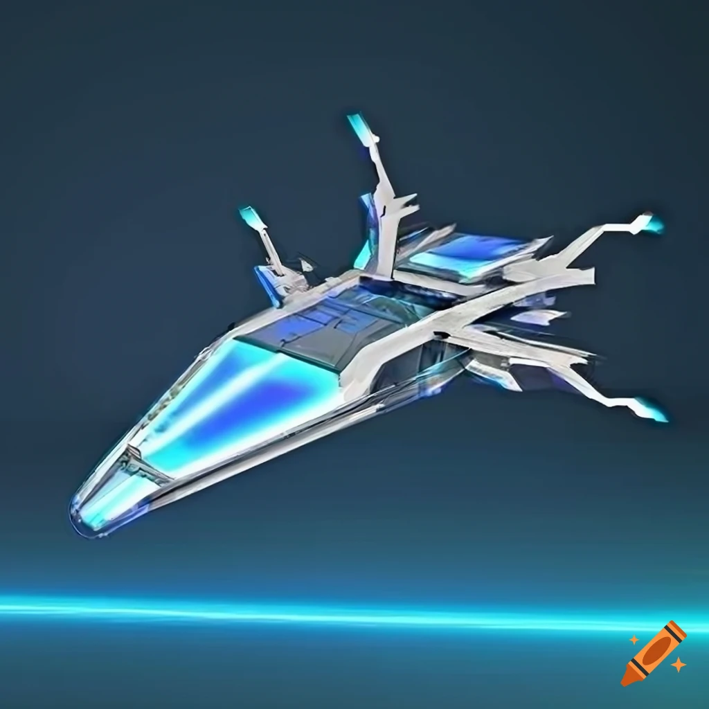 Sleek futuristic spaceship by novatech industries with blue energy ...