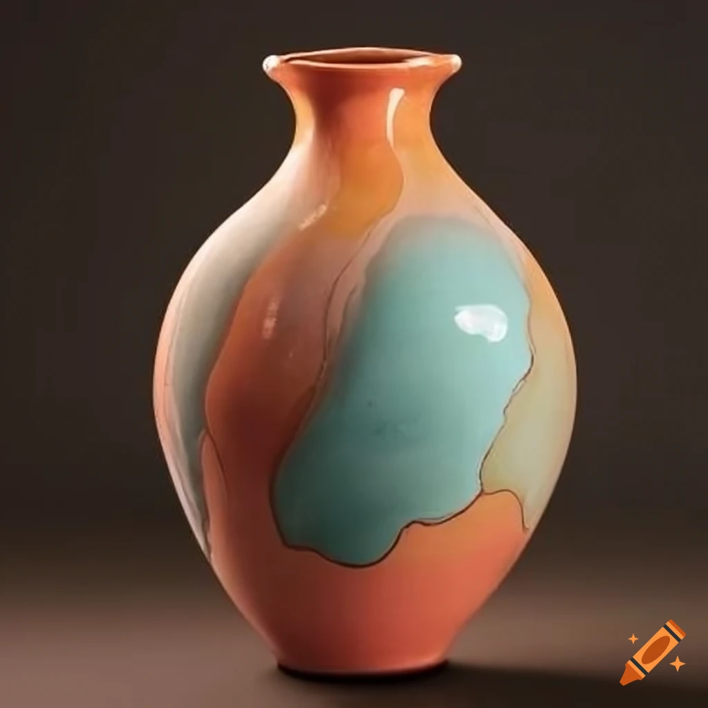 Exquisite pottery painted with earth tone colors and intricate shapes ...