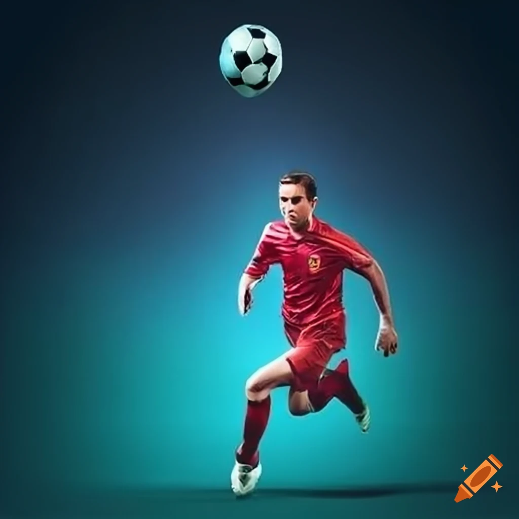 Professional soccer player financial evolution graph on Craiyon