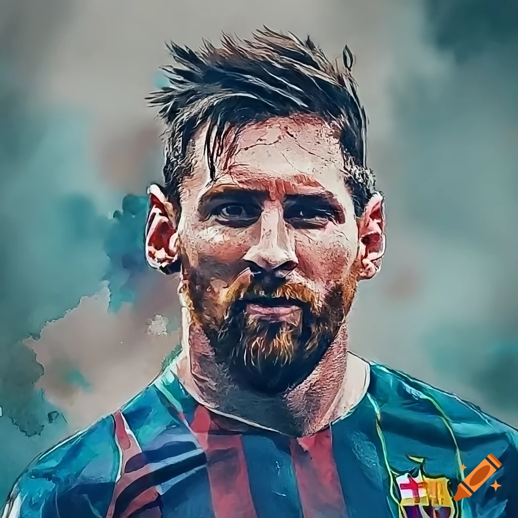Dreamy portrait of lionel messi in natural setting on Craiyon