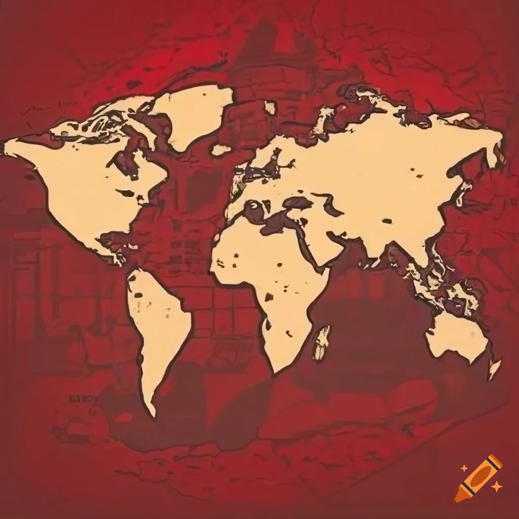 World map with red string connecting cities like a detective's board in ...