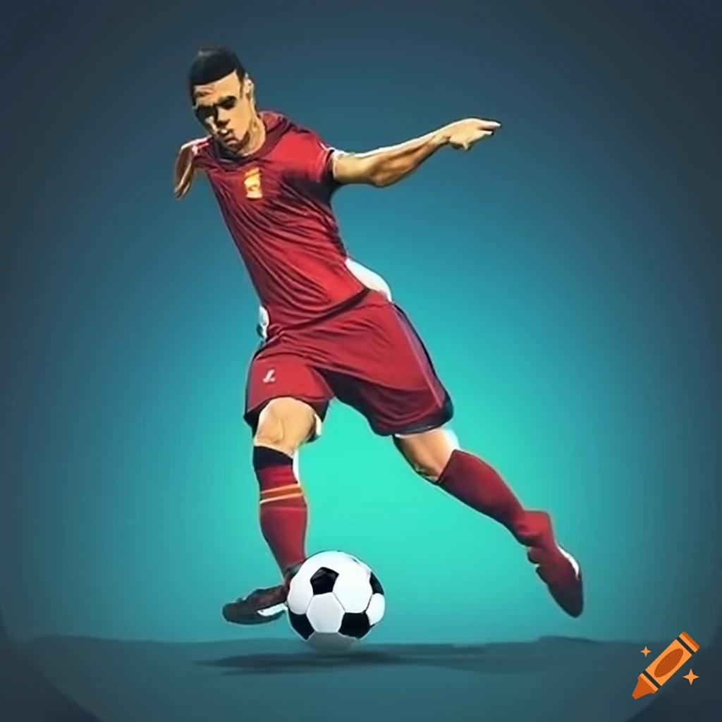 Professional soccer player financial evolution graph on Craiyon