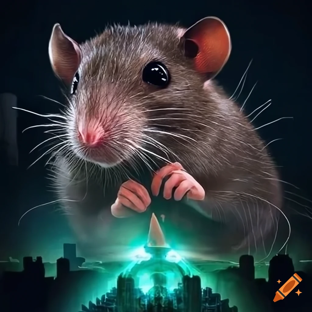 City of rats working human jobs with hard hats and neon shirts on Craiyon