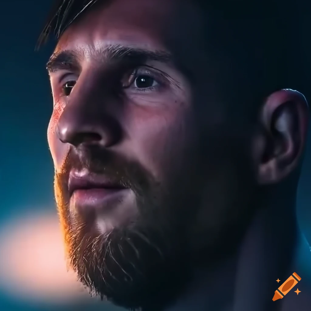 Portrait of lionel messi with epic cinematic lighting on Craiyon