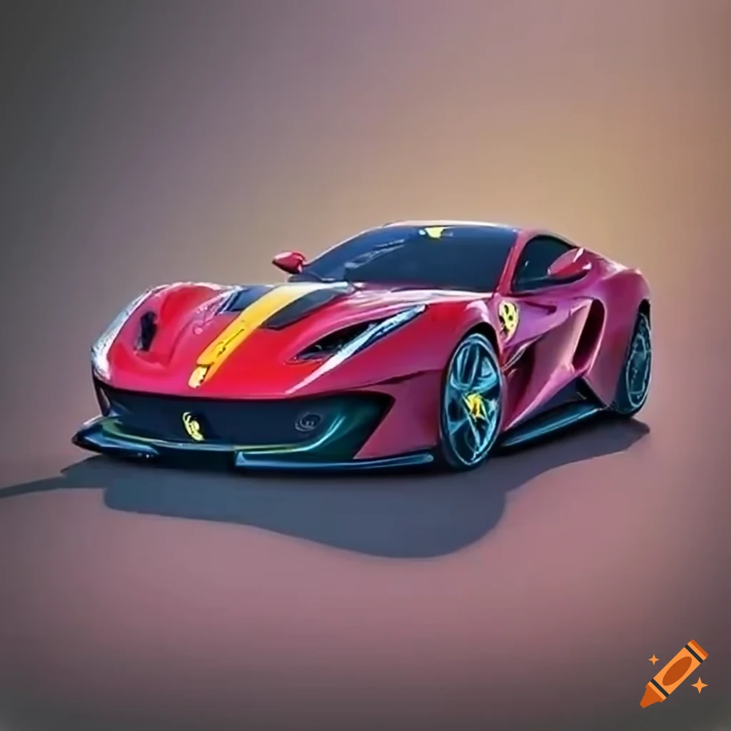 Ferrari 812 Competizione design with key striped element on the hood on ...