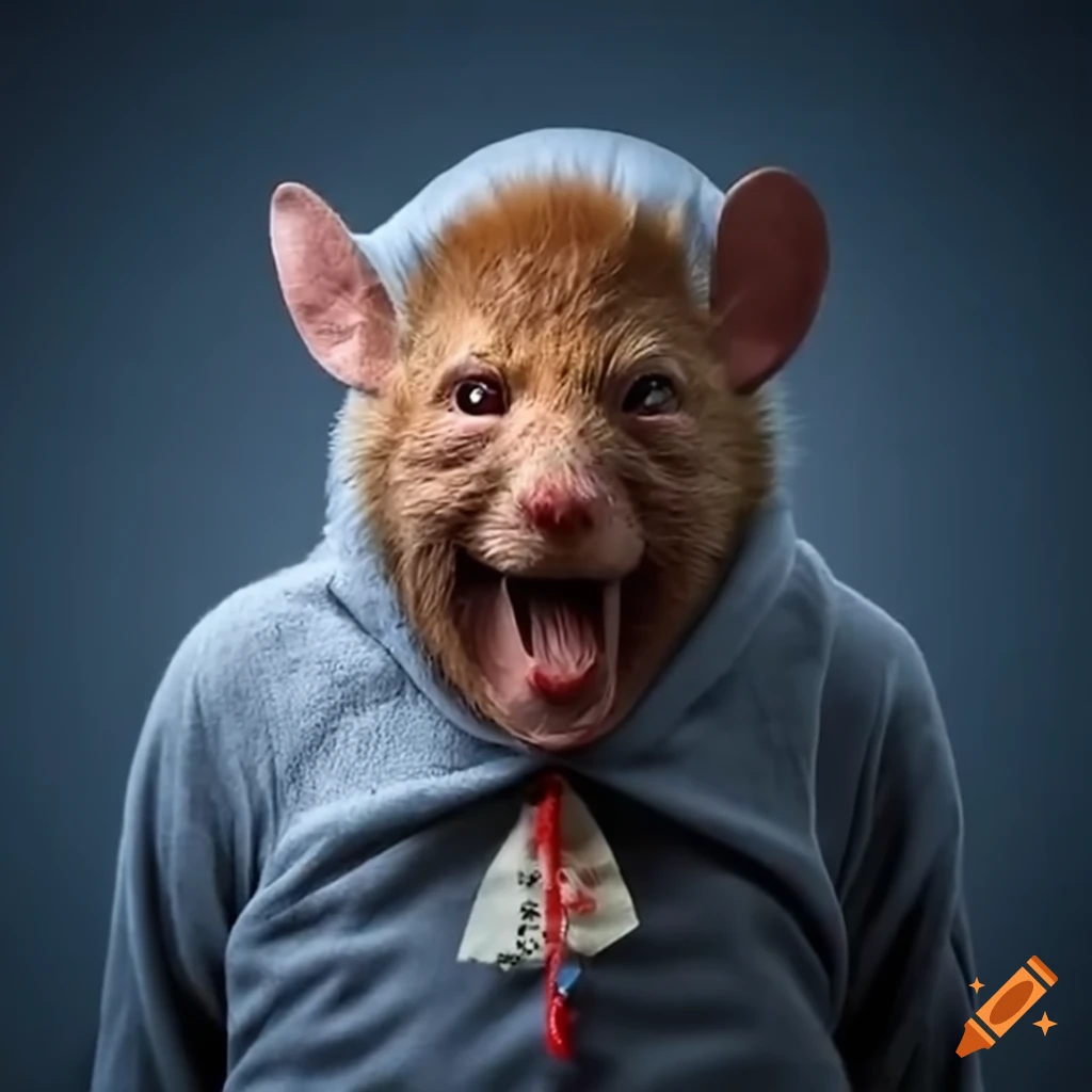 Satirical image of jd vance in a rat onesie with trump at a rally on ...