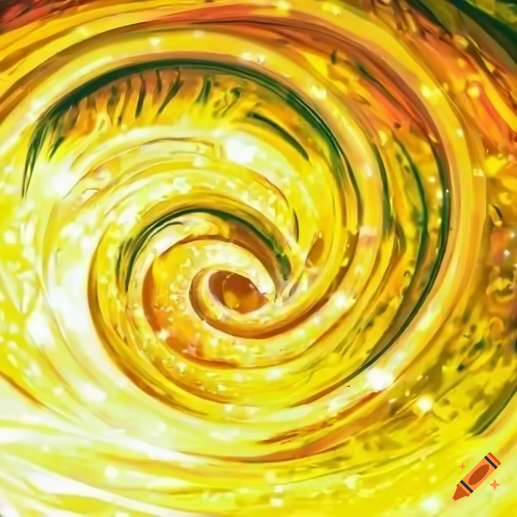 Lemon yellow whirlpool in video game style on transparent background on ...