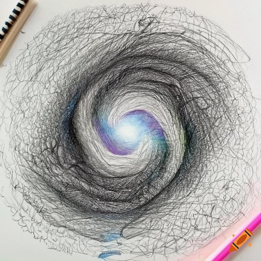 Hyper-detailed graphite drawing of a vortex on Craiyon