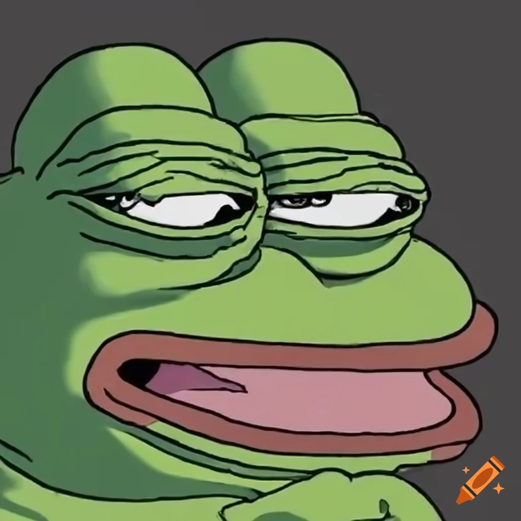 Cartoon frog character laughing on Craiyon