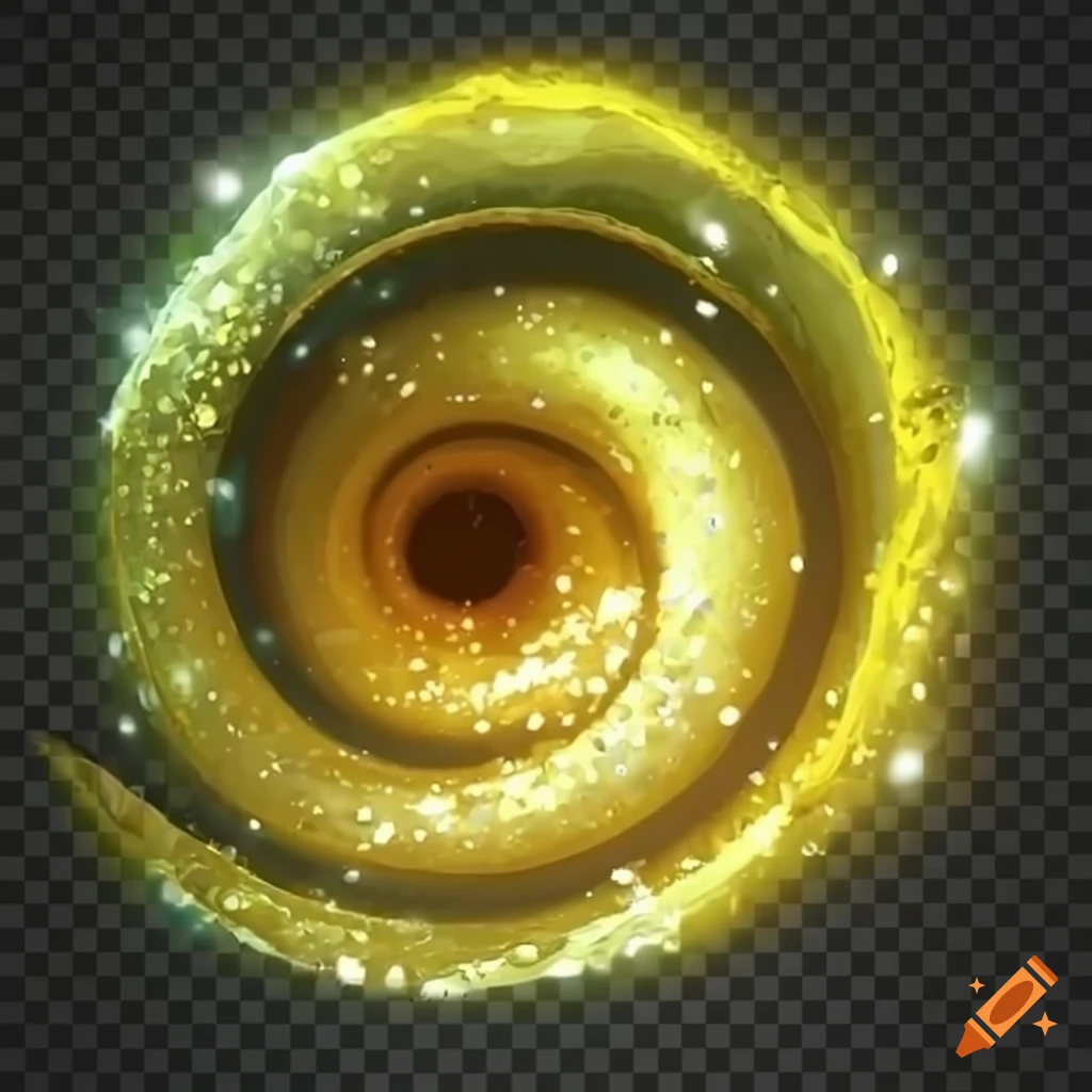 Lemon yellow whirlpool in video game style on transparent background on ...
