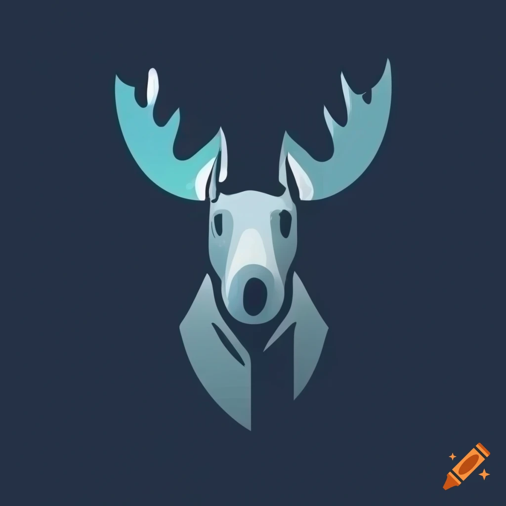 Minimalist moose head design for a brand logo on Craiyon