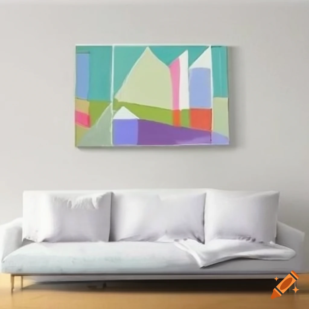 Special-shaped spatial structure inspired landscape painting in white ...