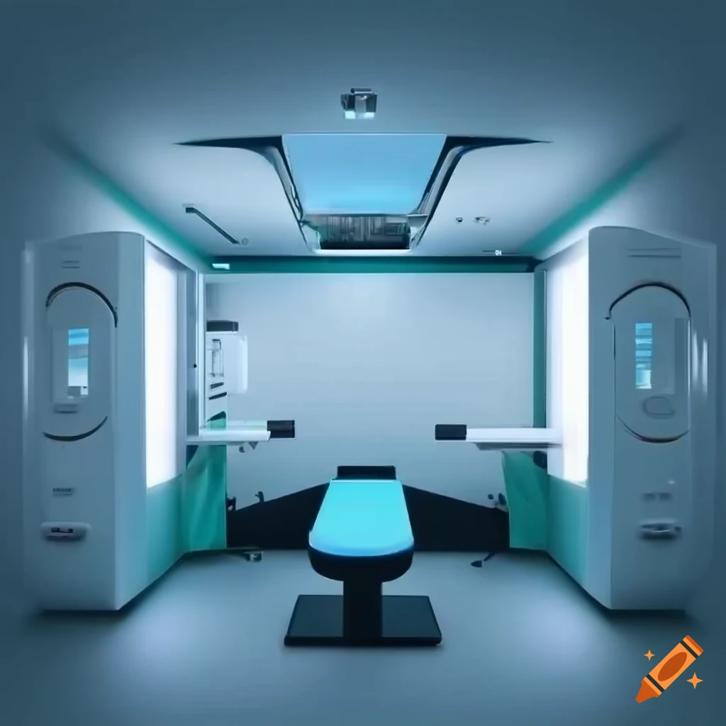 Sleek and modern healthcare exam room with state-of-the-art technology ...