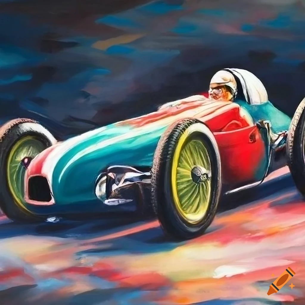 1936 Monaco Grand Prix Mercedes Benz Carraciola Rain King painting by ...