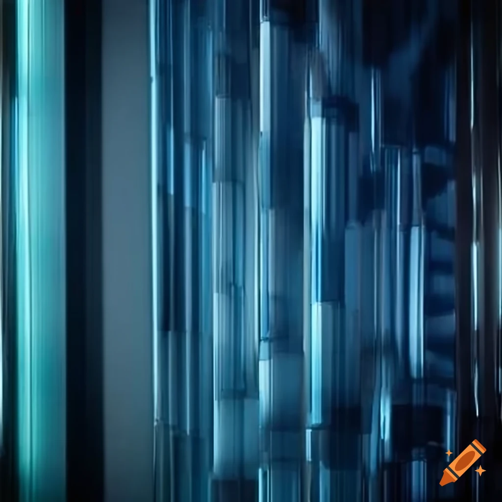 Abstract geometric glass column on Craiyon