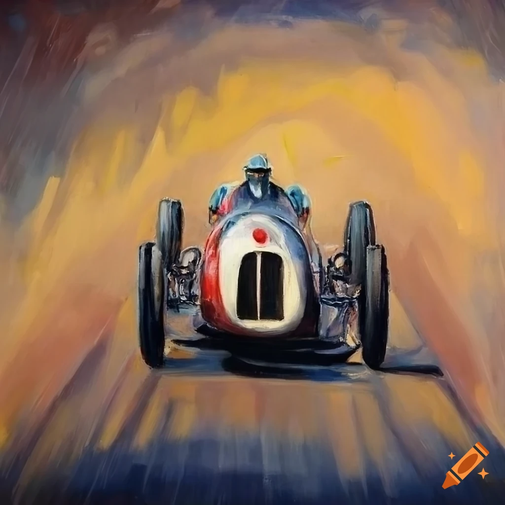 1936 monaco grand prix mercedes benz carraciola rain king painting by ...