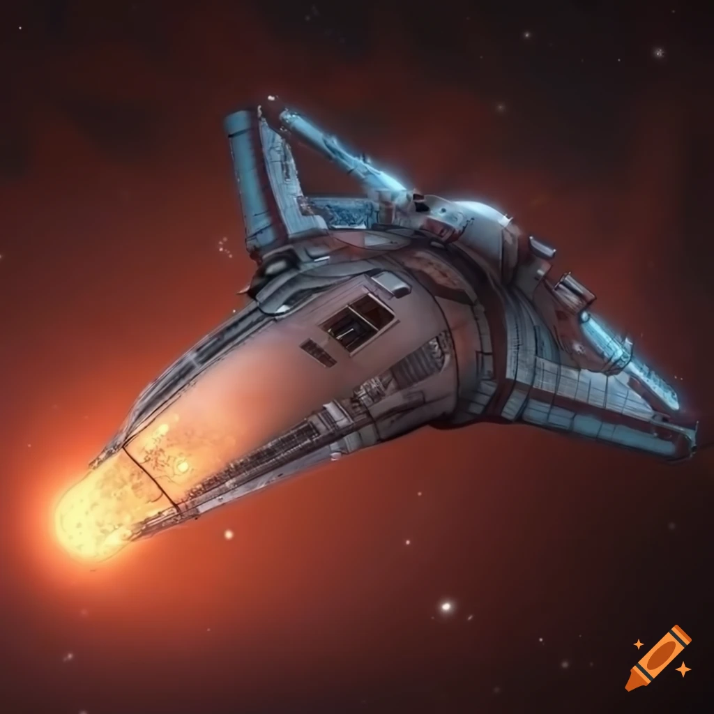 Starship near Mars in a detailed and realistic HD image on Craiyon