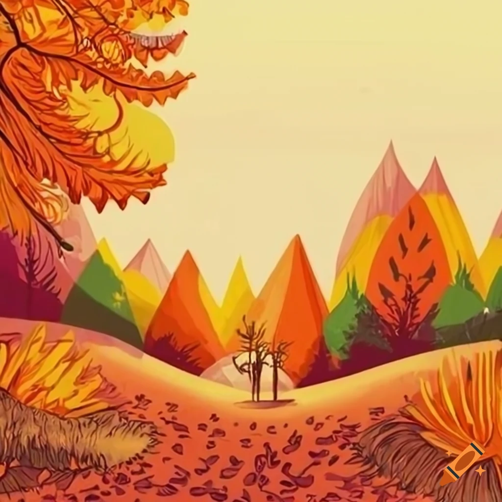 Cute hippie autumn landscape on Craiyon