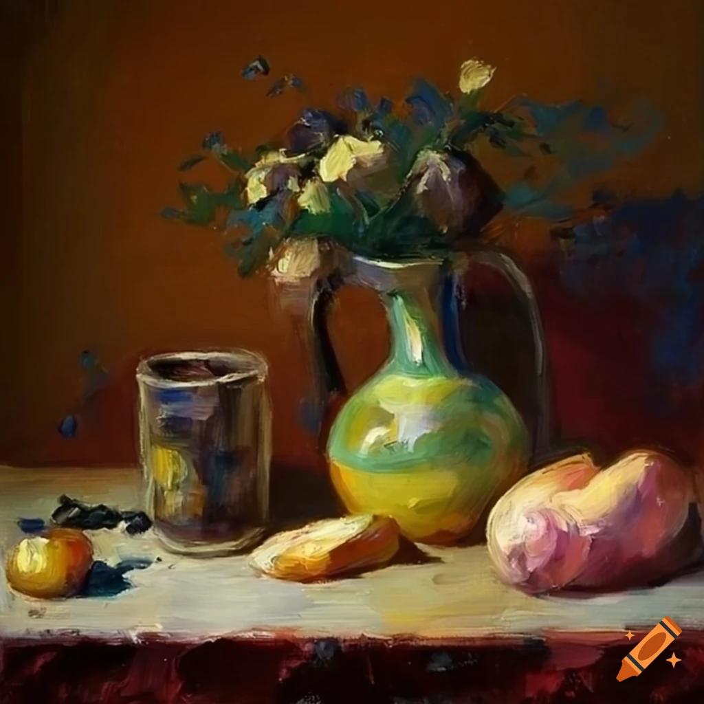 Impressionist still life painting on Craiyon