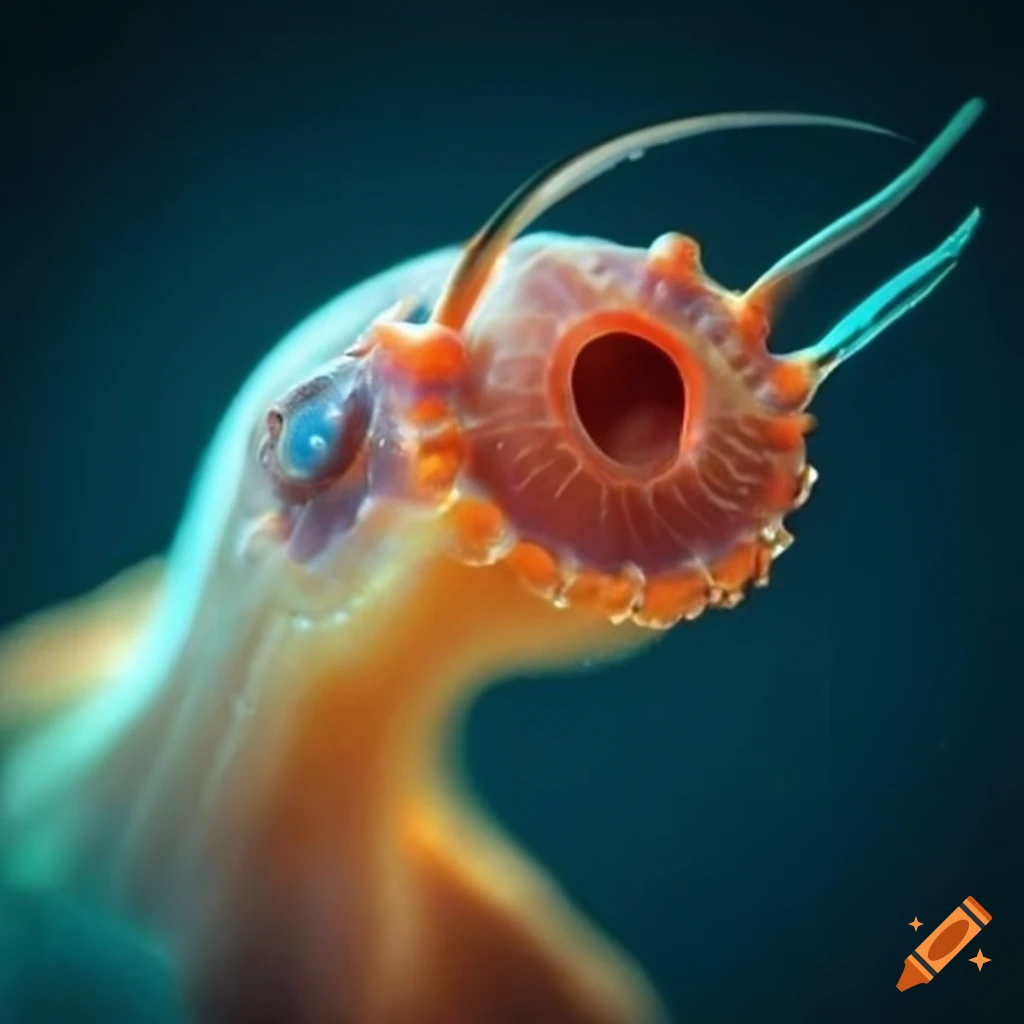 Unique ovipositor sea creature preparing to lay its embryos on Craiyon