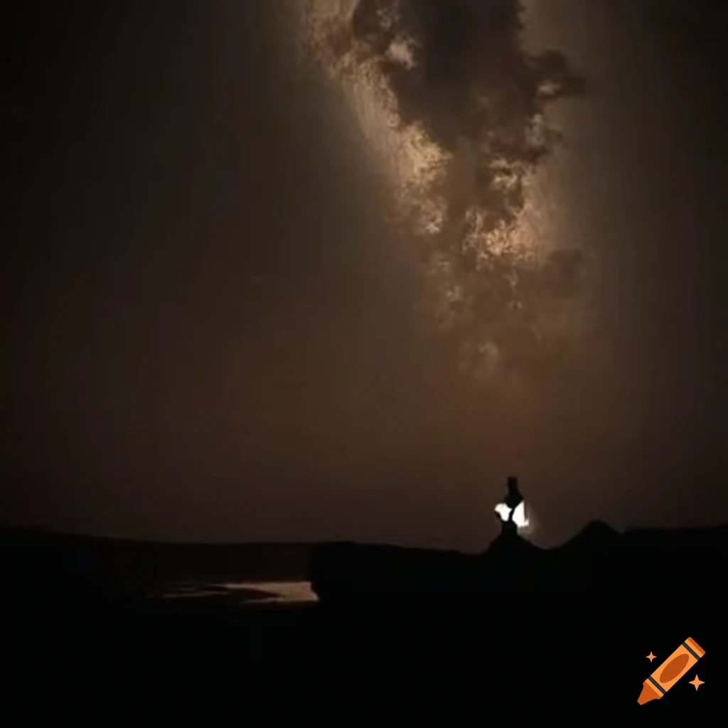 Image representing the conflict between order and chaos, like a dark cityscape or contrast ...