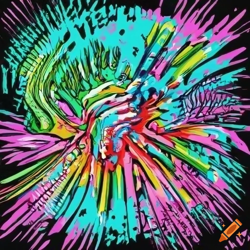 Extreme noise metal music album cover in Manga ink art style on Craiyon