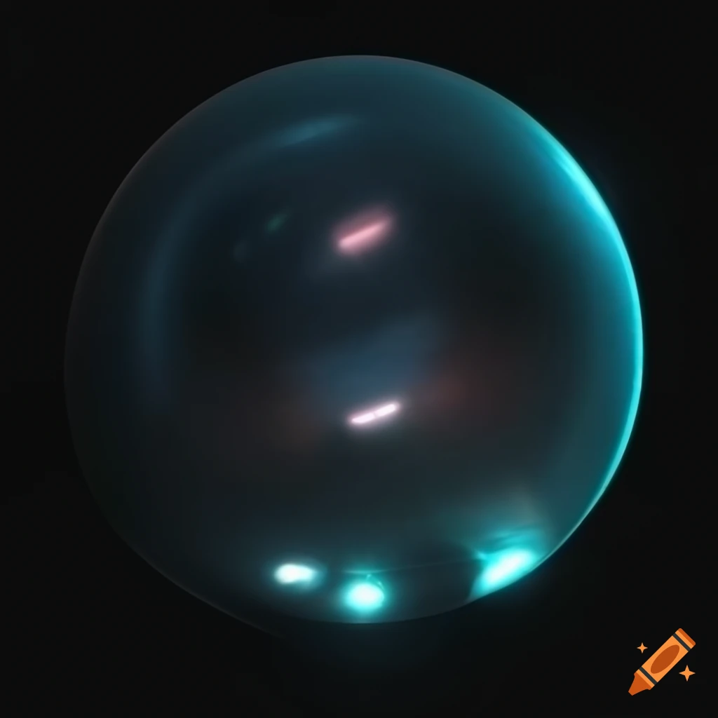 Crystalline energy sphere floating in a white void with divine light ...